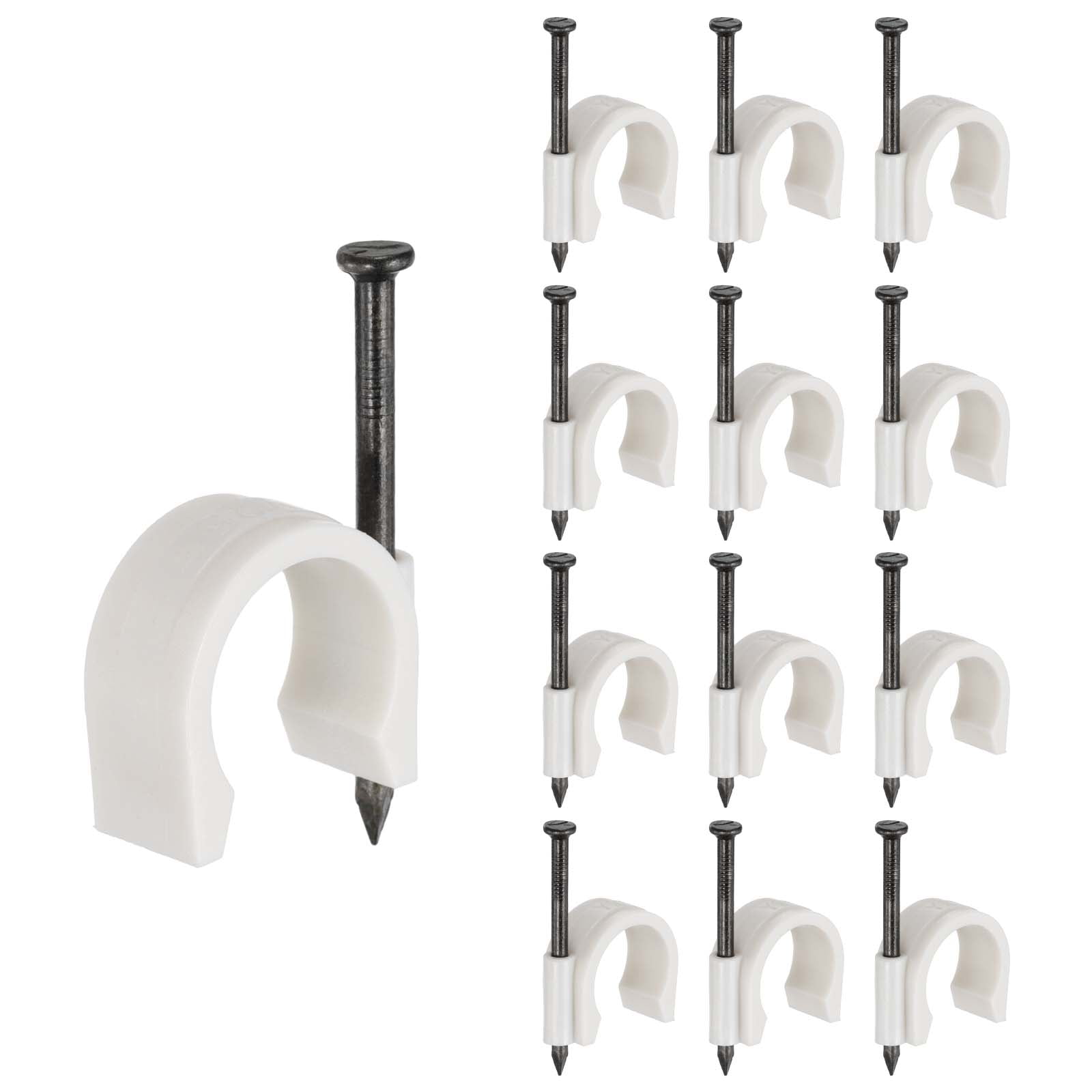 1 Inch Half Clamp J-Hook with Nail Pex Pipe Fixture, White, 55mm Nail ...