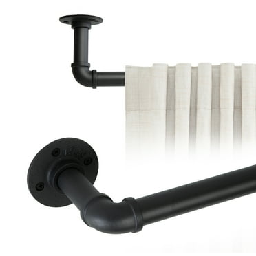 Black Extra Long Curtain Rods 240 Inches for Windows, 1 Inch Wrap ...