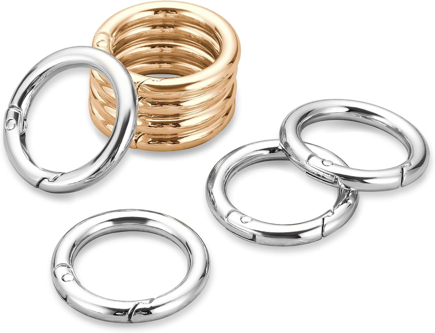 1 Inch Keychain Rings, 8 Pack Round Carabiner Clip for Keys, Buckle ...