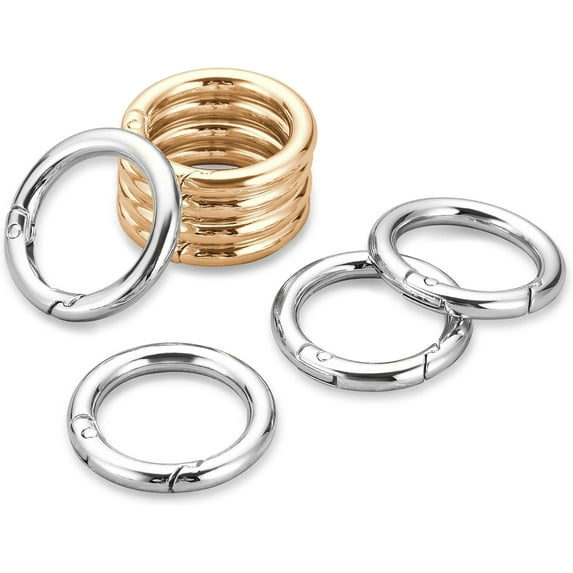 1 Inch Keychain Rings, 8 Pack Round Carabiner Clip for Keys, Buckle ...