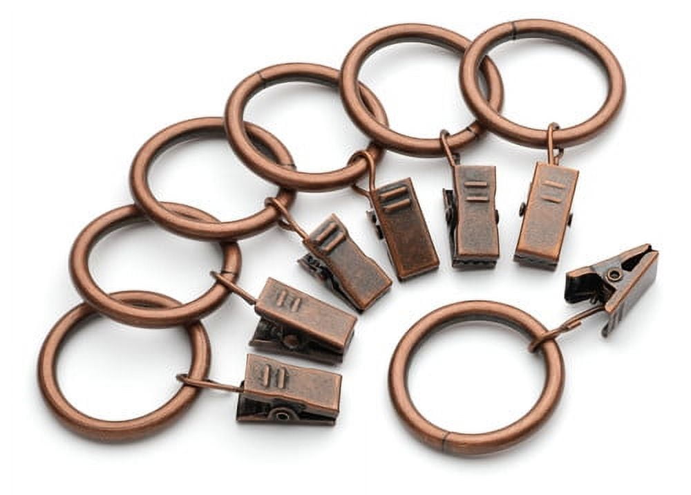 Walmart 1 Inch Iron Metal Curtain Clip Rings, Copper Antique Finish ...