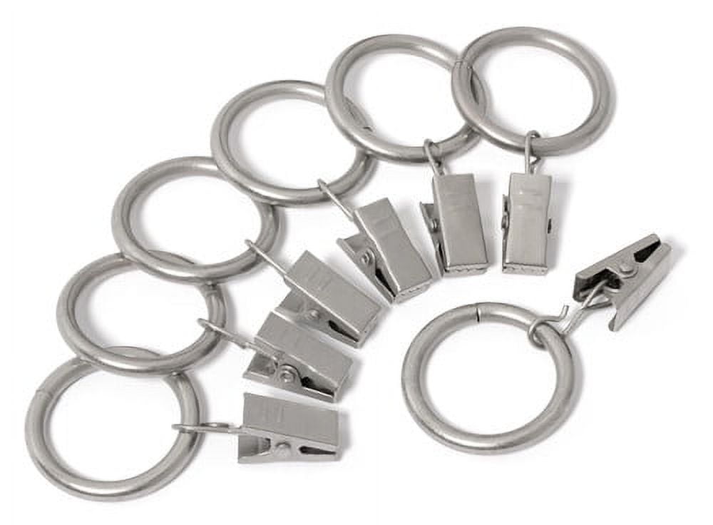 Perfect Order 1 Inch Metal Curtain Clip Rings in Satin Nickel Set of 20 ...