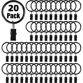 1 Inch Metal Curtain Rings with Clips in Bronze, Curtain Hangers Clips ...