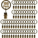 1 Inch Metal Curtain Rings with Clips in Bronze, Curtain Hangers Clips ...