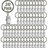 1 Inch Metal Curtain Rings with Clips in Sliver, Curtain Hangers Clips ...