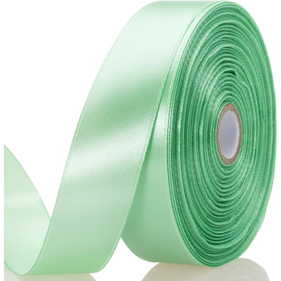 1 Inch Mint Green Solid Satin Ribbon, 50 Yards Craft Fabric Ribbon for ...