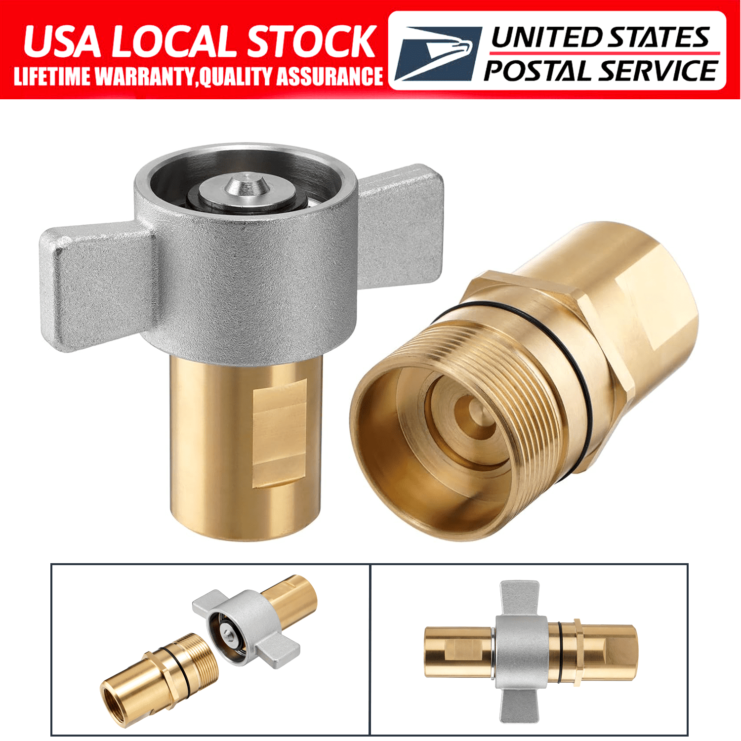 1 Inch NPT Wet Line Wing Nut Hydraulic Quick Disconnect Coupler ...