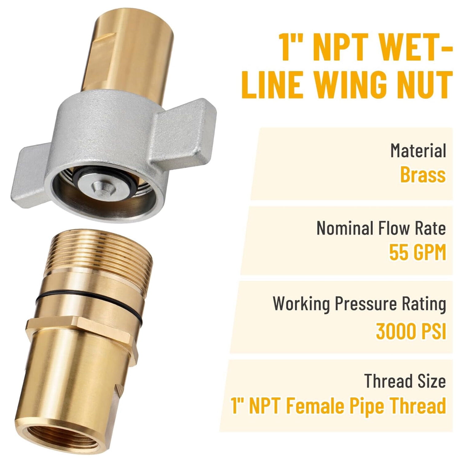 1 Inch NPT Wet Line Wing Nut Hydraulic Quick Disconnect Coupler ...