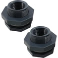 1 Inch NPT1 PVC Threaded Bulkhead Fitting, 2pcs Plastic Water Tank ...