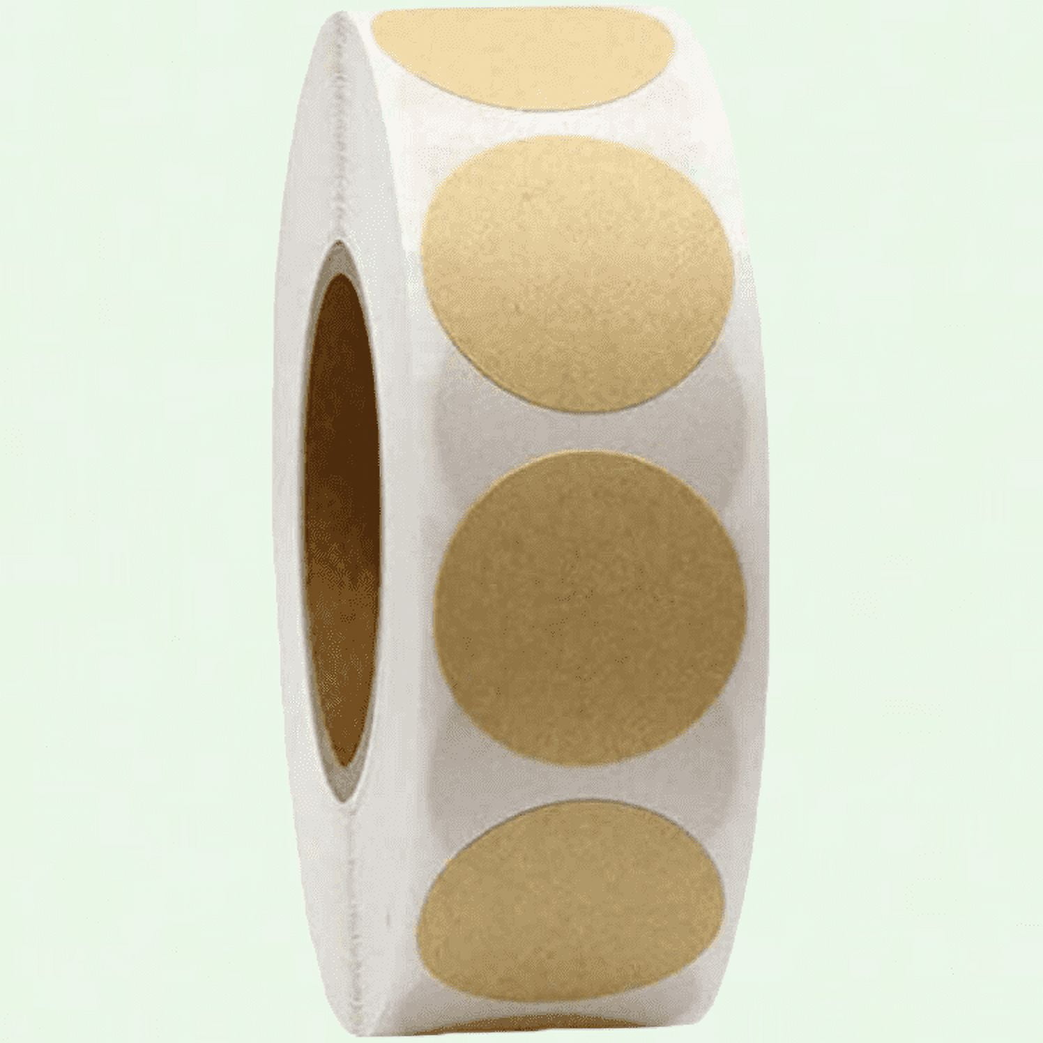 1 Inch Kraft Brown Stickers (1000 Total) - Round Blank Dots Labels ...