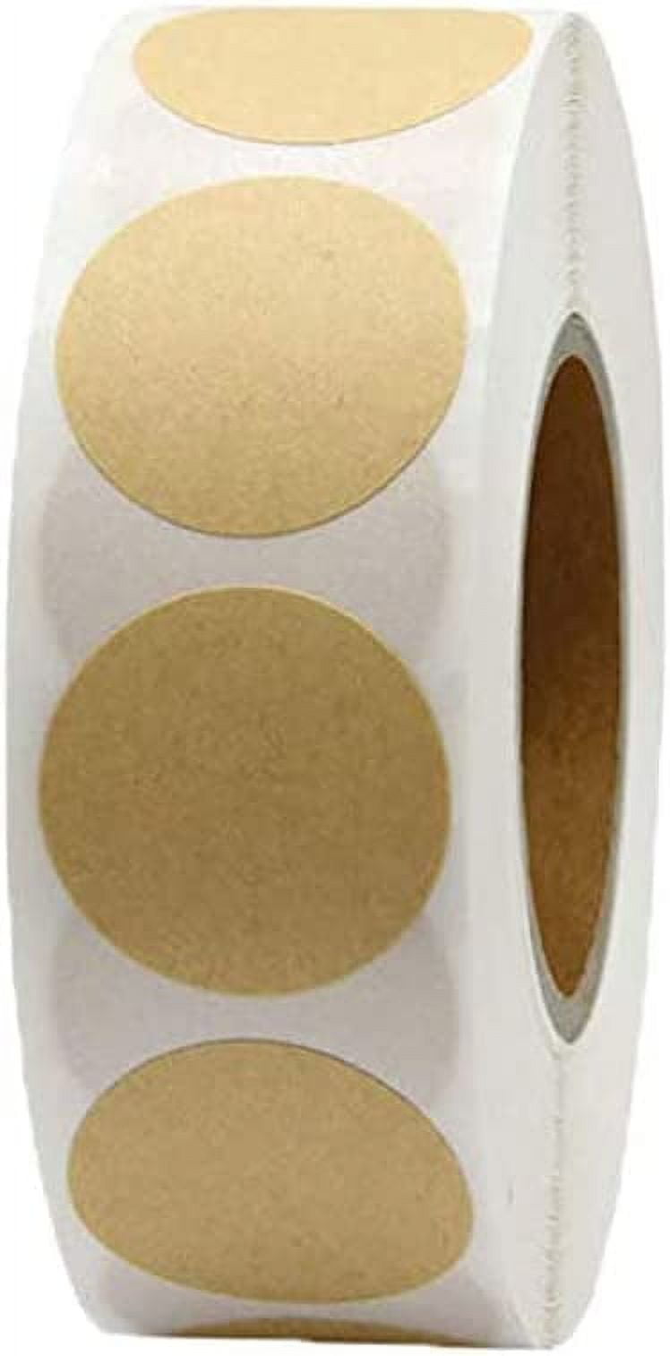 1 Inch Natural Brown Kraft Stickers (1000 Total) - Round Blank Dots ...