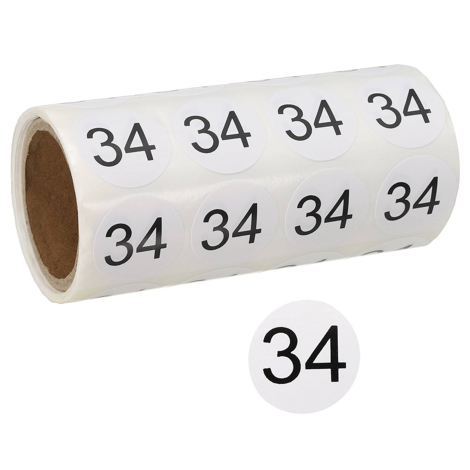 1 Inch Number Stickers, Number 34 Sticker Numbers Labels Round Small ...