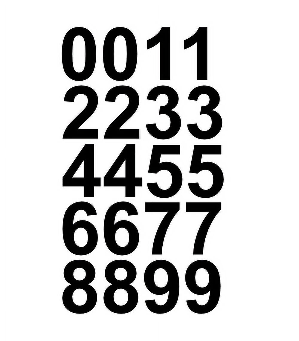 1" Inch Premium Mailbox Number Vinyl Decal Sticker Sheet (Black ...