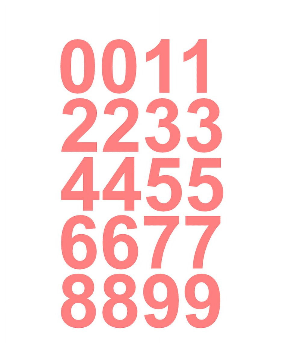 1" Inch Premium Mailbox Number Vinyl Decal Sticker Sheet (Soft Pink ...