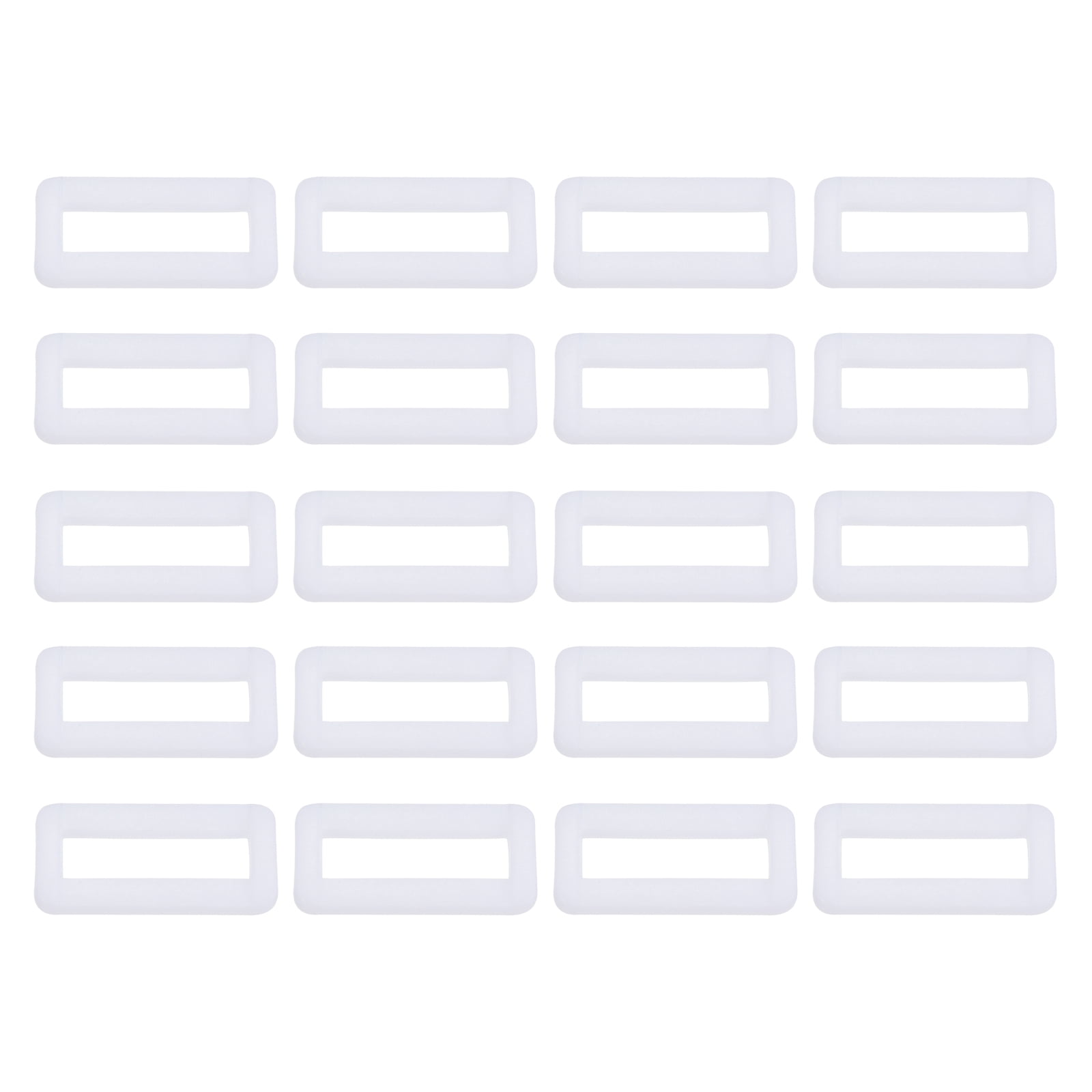 1 Inch Rectangle Buckle Plastic Webbing Strap Fastener, Bright White ...