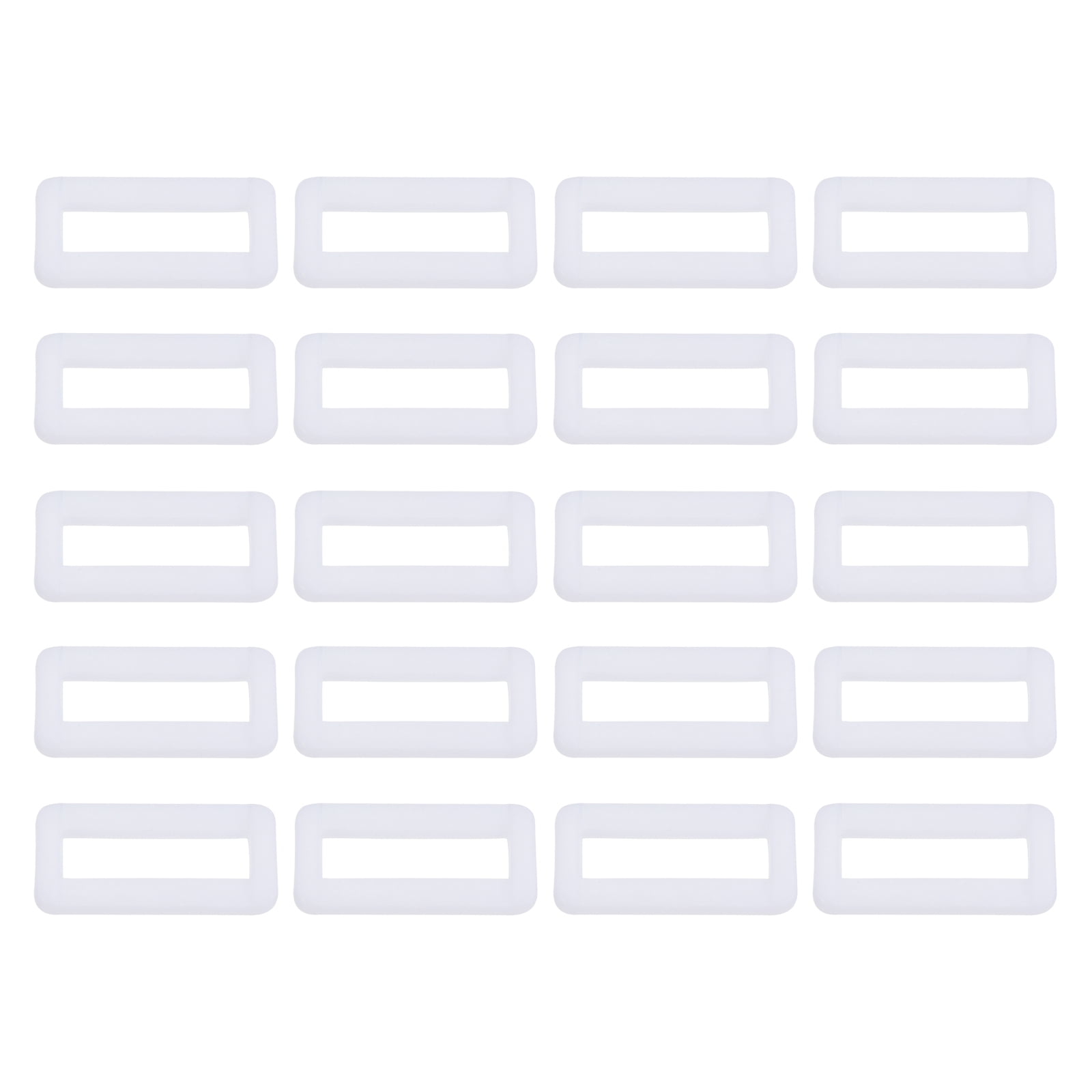 1 Inch Rectangle Buckle Plastic Webbing Strap Fastener, Bright White ...