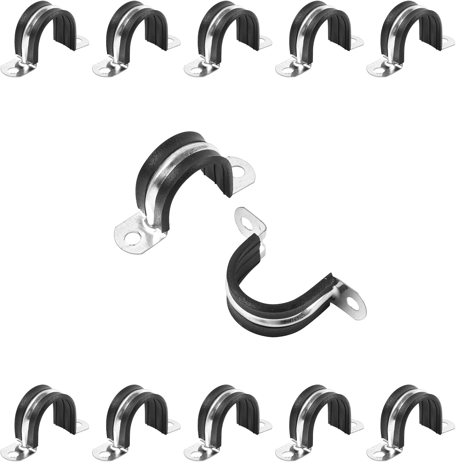 1 Inch Reinforced Rigid Pipe Strap, 2 Holes U Bracket Cable Clamp ...