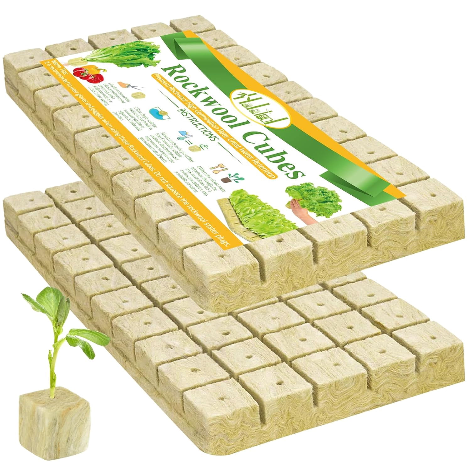 1 Inch Rockwool Cubes Garden RockWool Stonewool Grow Cubes Starter ...