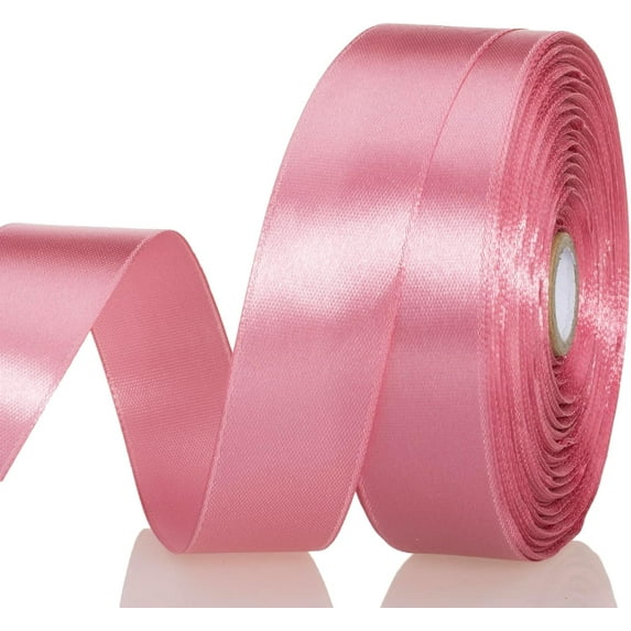 1 Inch Rose Gold Solid Satin Ribbon, 50 Yards Craft Fabric Ribbon for ...