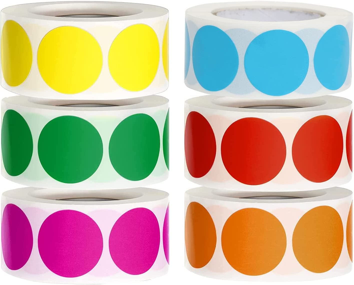1 Inch Round Color Coding Dot Stickers, Removable Adhesive Circle ...