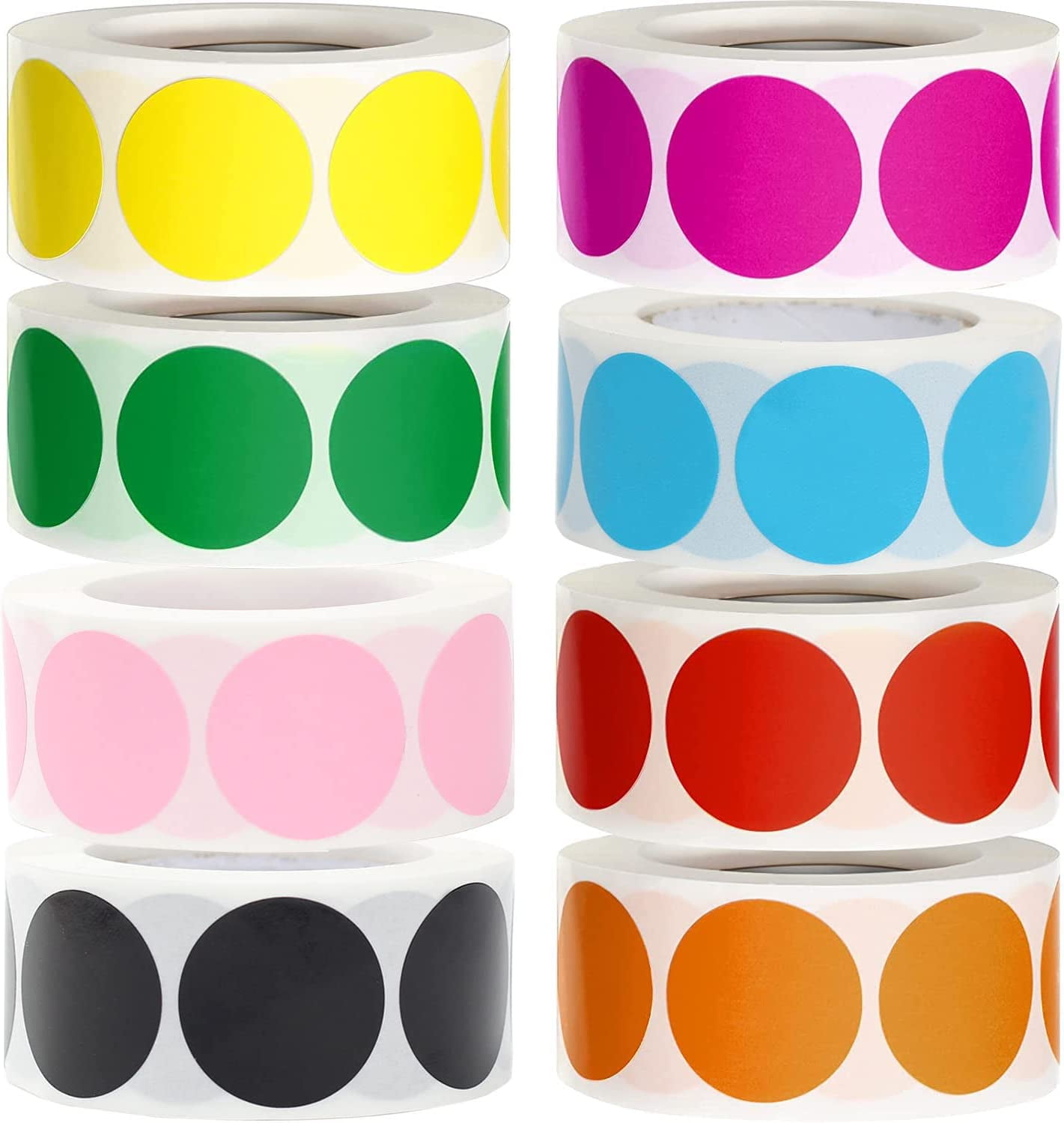 1 Inch Round Color Coding Dot Stickers, Removable Adhesive Circle ...