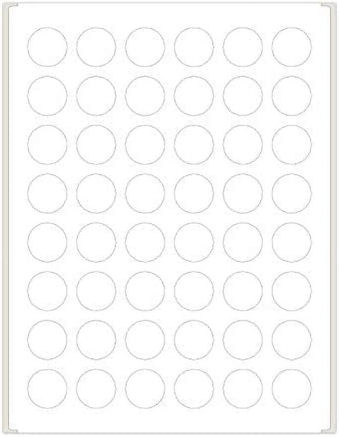 1 Inch Round Labels for Laser/Inkjet Printers, Permanent Adhesive ...