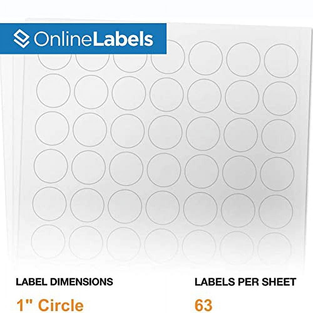 1 Inch Round Mailing Seal Labels - Clear Frosted Matte - Pack of 6,300 ...