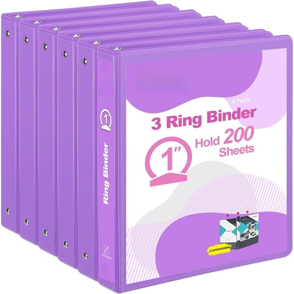1 Inch Round Ring View Binder for Durability, Standard 3 Ring Binder ...