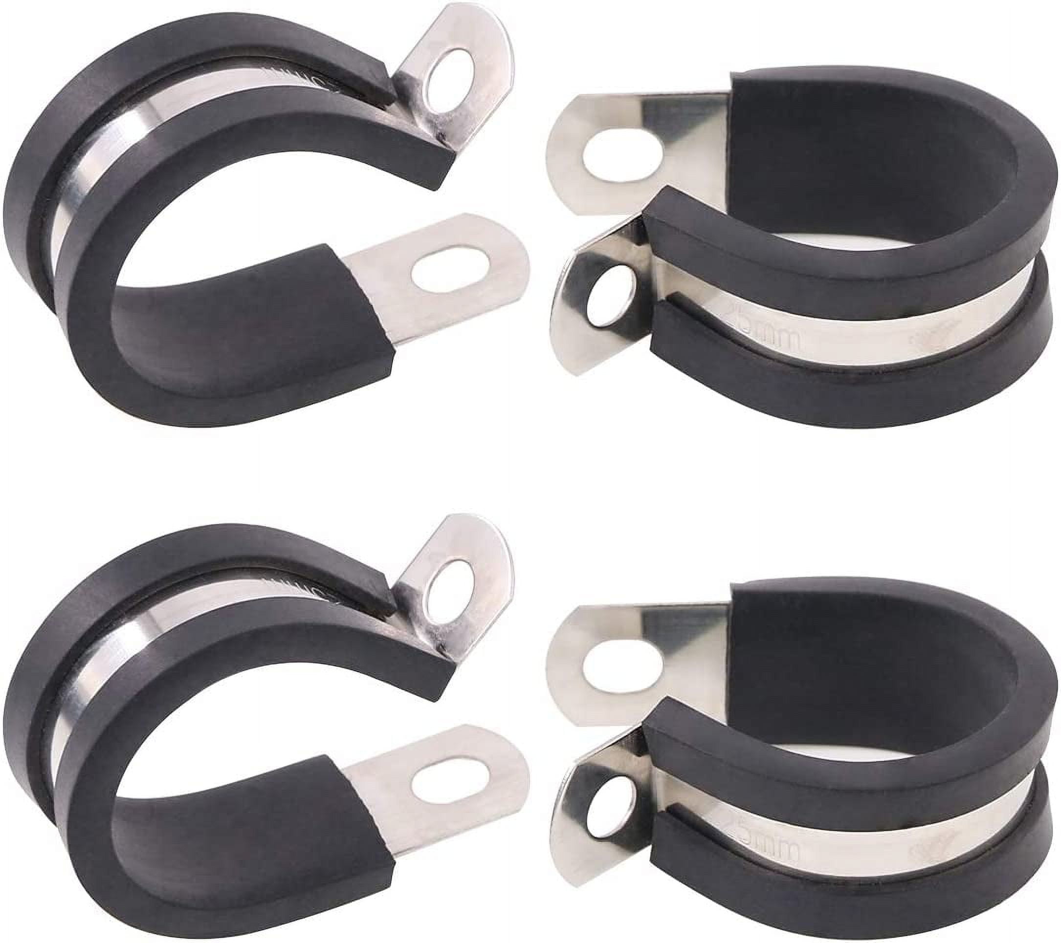 1 Inch Rubber Cushioned Insulated Clamps - Pack of 20, Stainless Steel ...