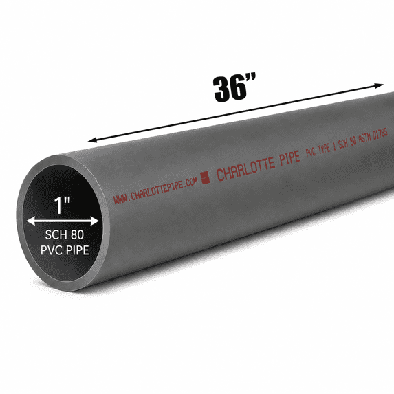1 Inch Schedule 80 PVC Pipe - Cut to Custom Length (36") - Walmart.com