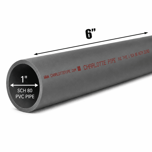 Schedule 40 PVC Pipe - Cut to Custom Length (1" x 1') - Walmart.com