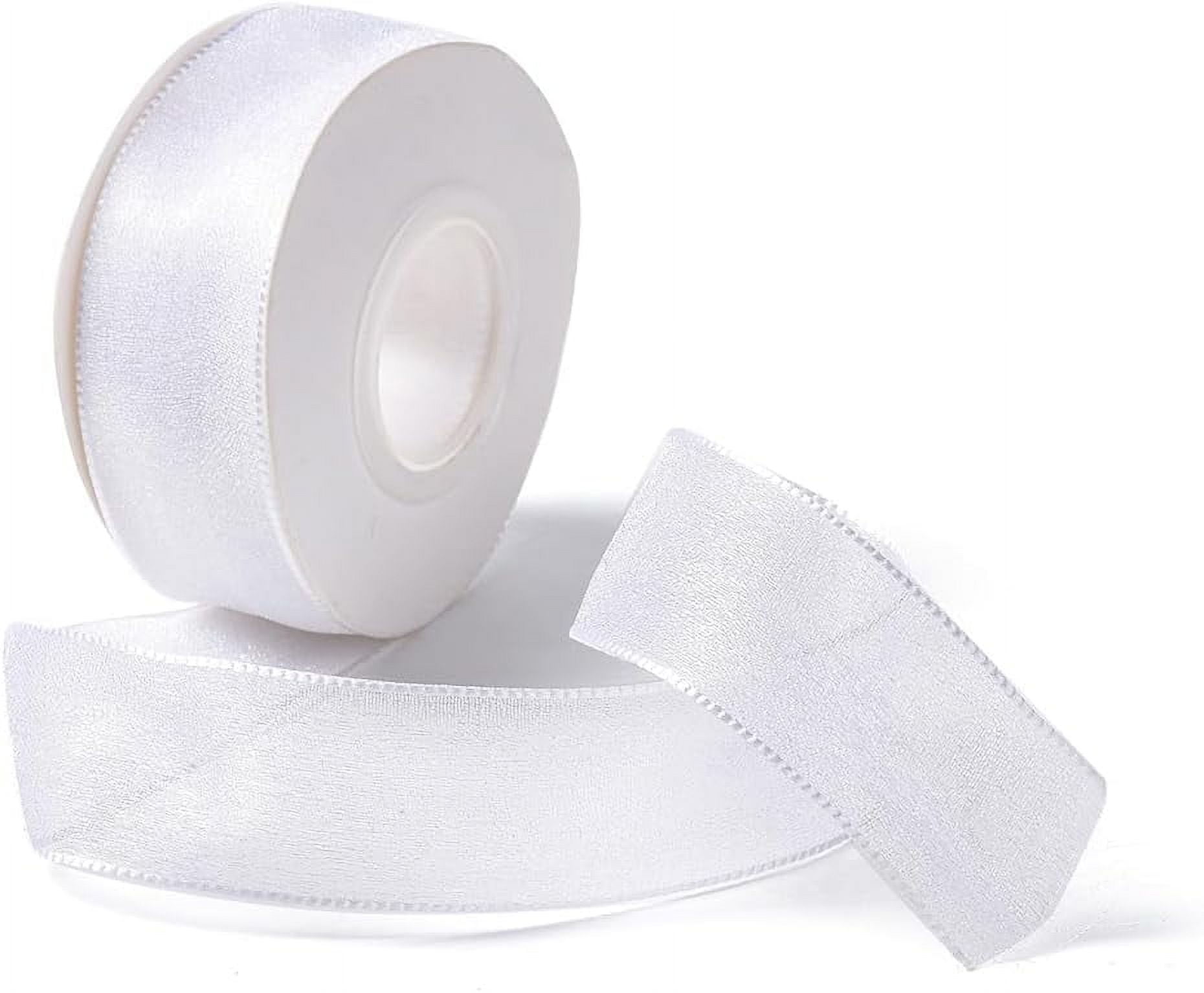 1 Inch Sheer Organza Ribbon White Chiffon Ribbon Wedding Wrapping Trim ...