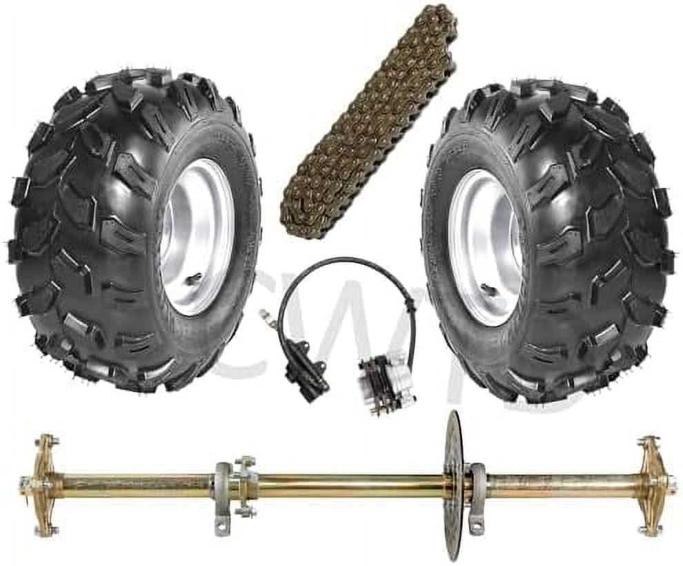 1-Inch Steel Live Axle Kit for Go Kart - Includes 18x9.5-8 Tubeless ...