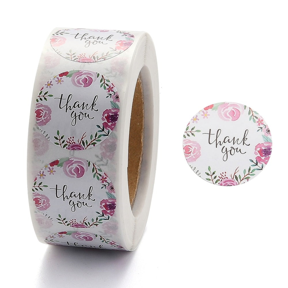 1 Inch Thank You Stickers Adhesive Roll Sticker Labels for Envelopes ...