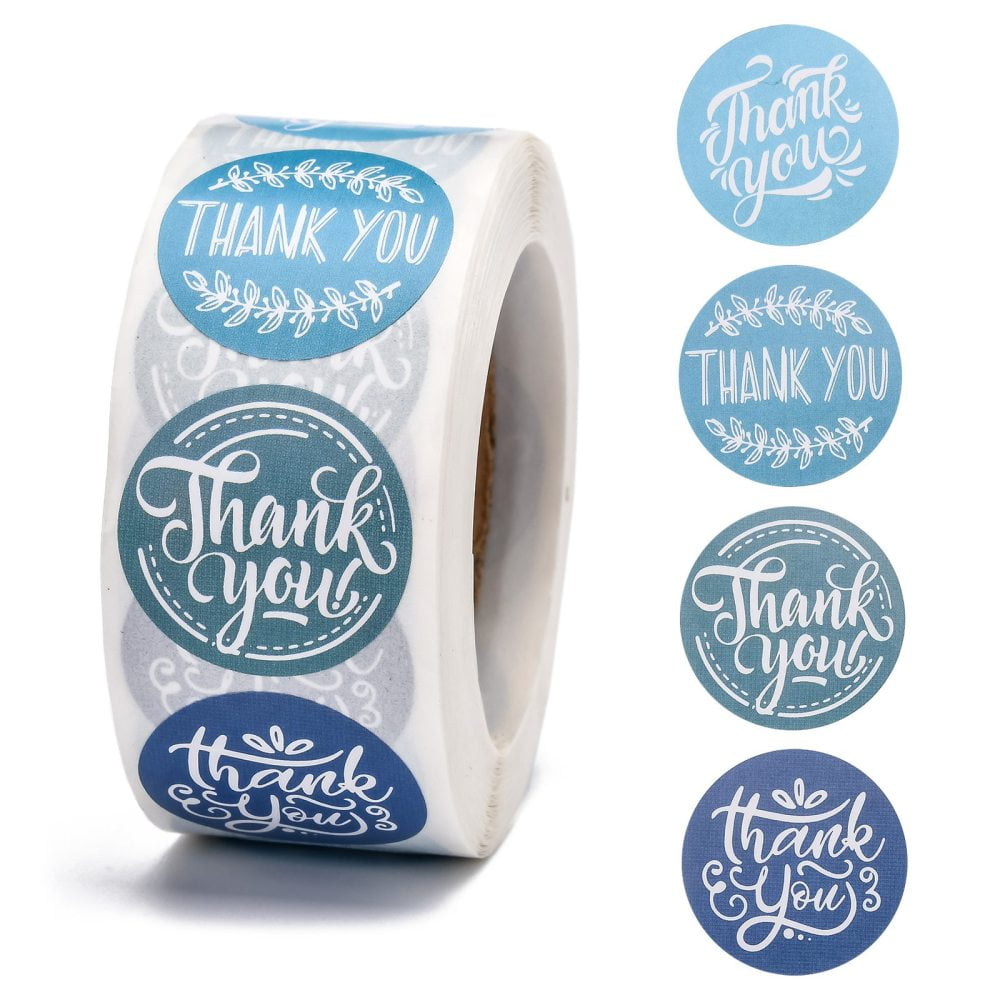 1 Inch Thank You Stickers Self-Adhesive Kraft Paper Gift Tag Stickers ...