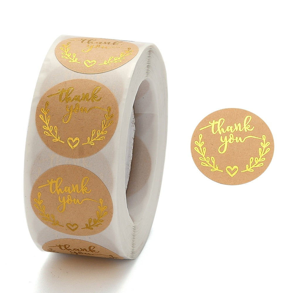 1 Inch Thank You Stickers Self-Adhesive Kraft Paper Gift Tag Stickers ...