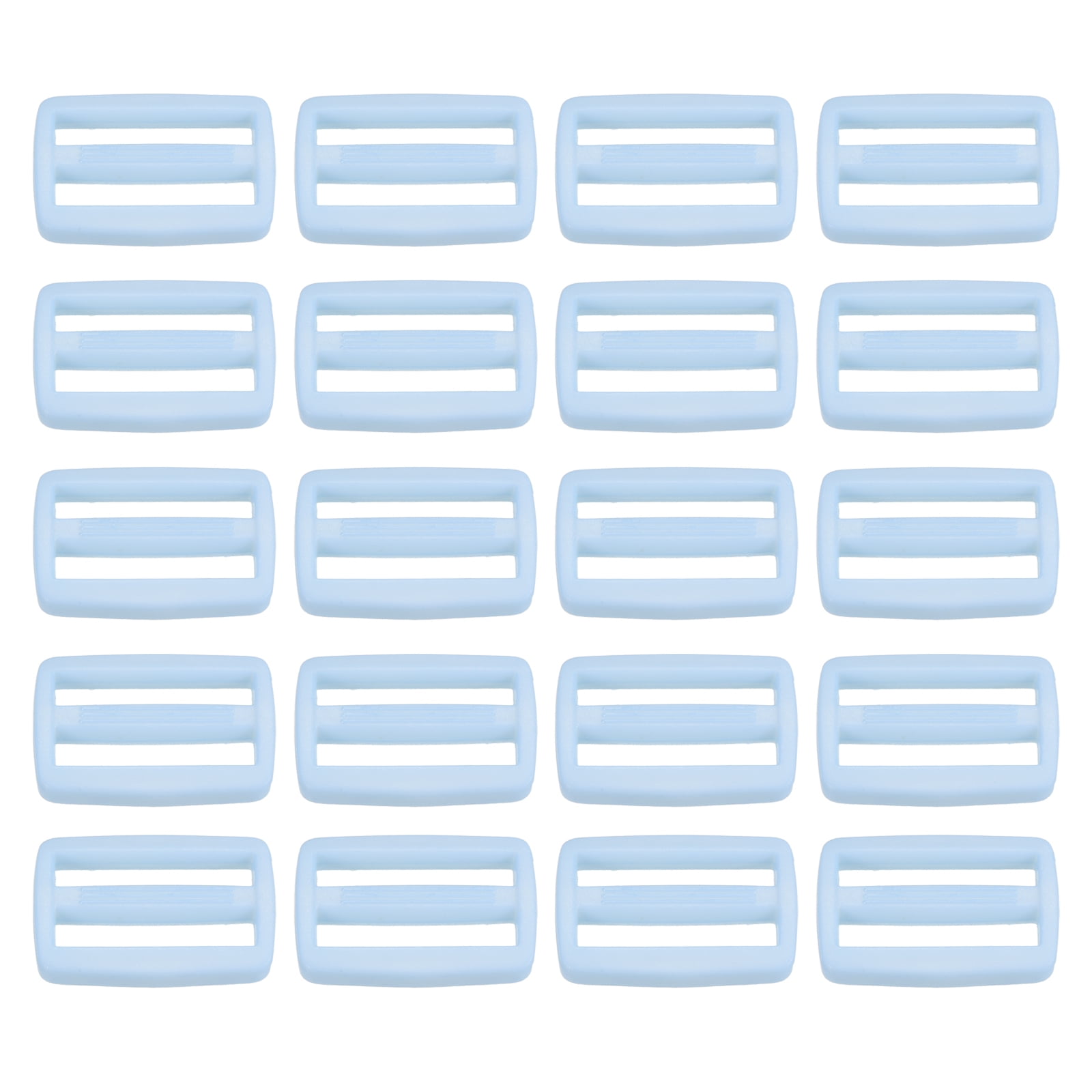 1 Inch Tri-Glide Slide Buckles Webbing Strap Fastener, Light Blue, 100 ...