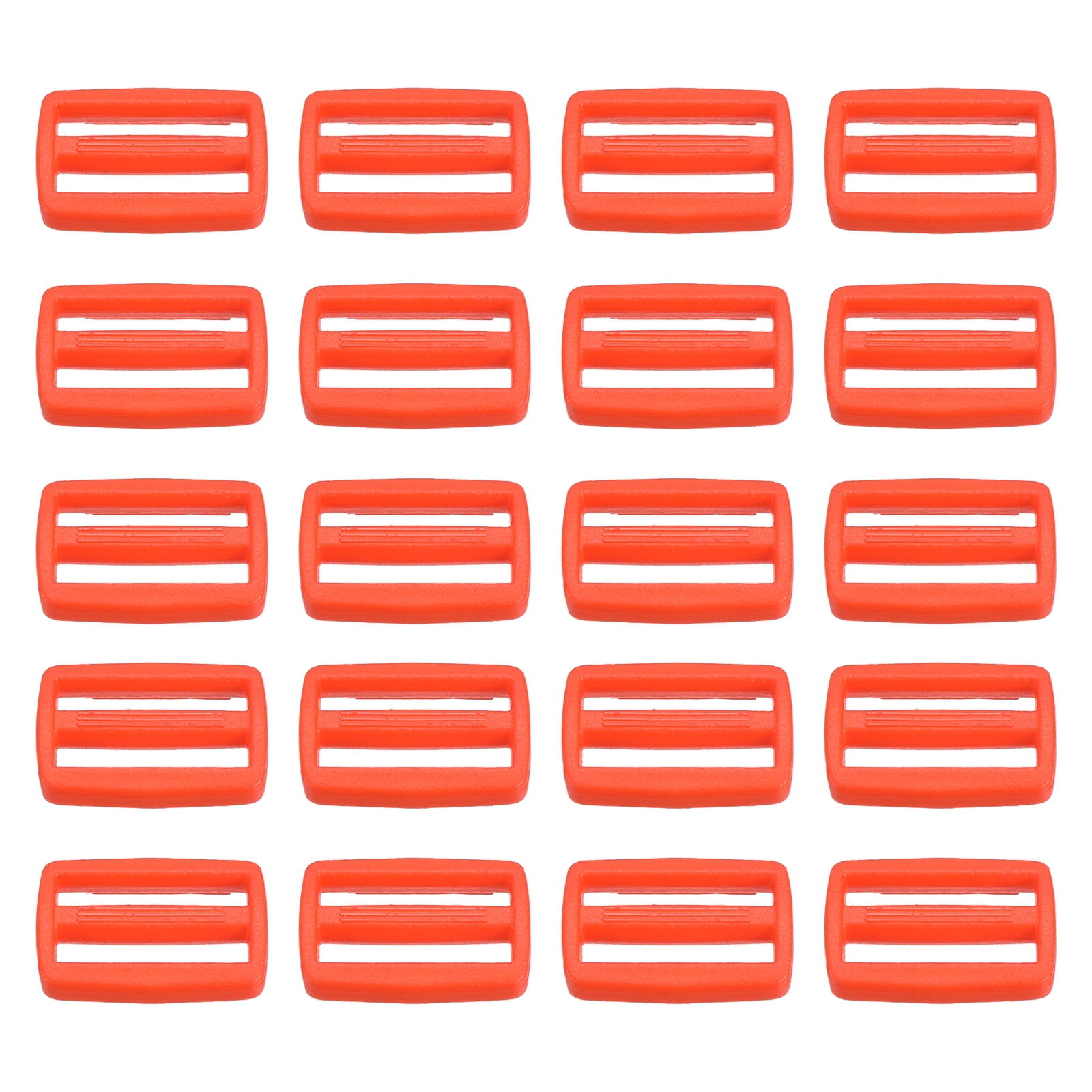 1 Inch Tri-Glide Slide Buckles Webbing Strap Fastener, Orange, 50 Pack ...