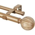 1 Inch Wood Double Curtain Rods for Windows 72 to 144 Inches (6-12 Feet ...