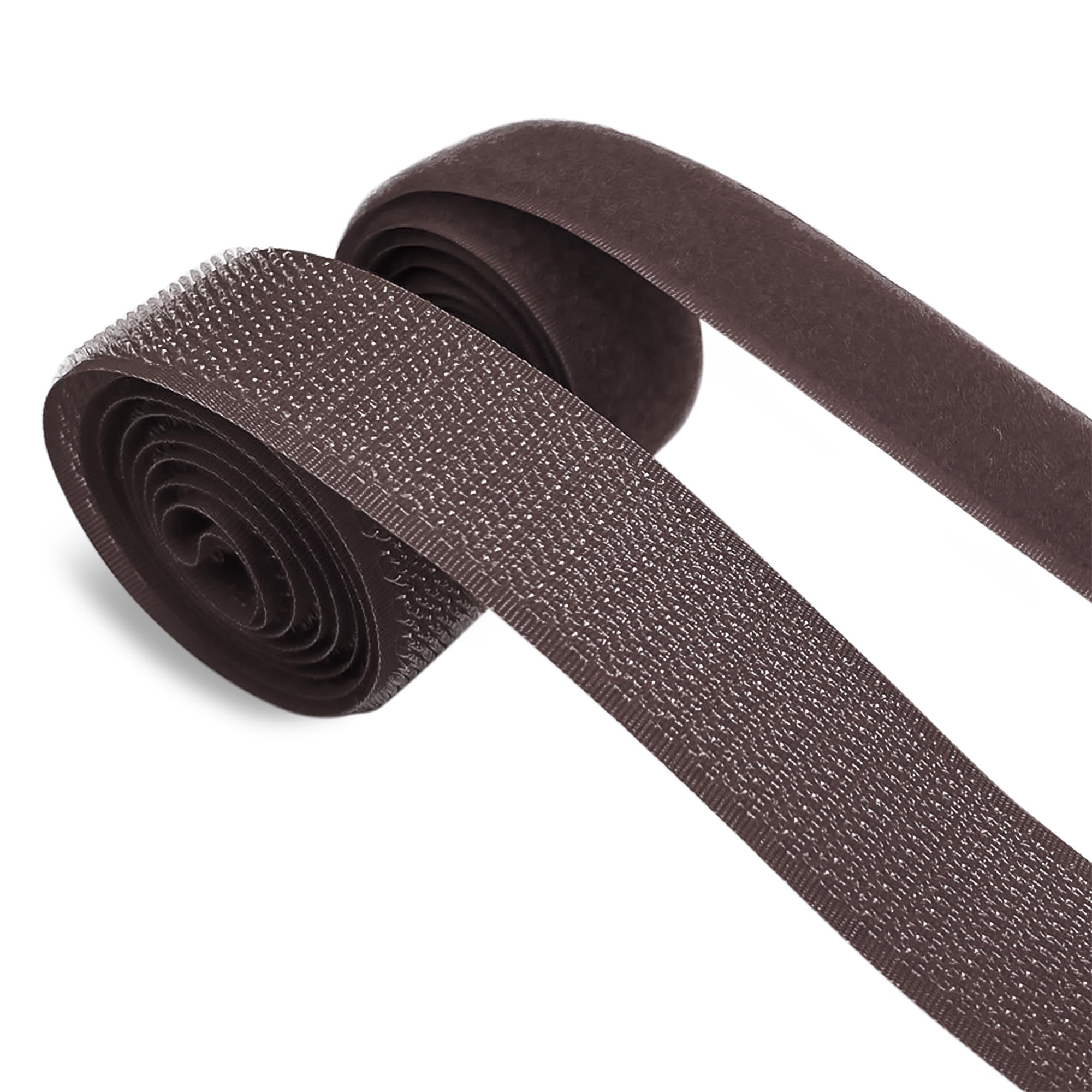 1 Inch x 1 Yd Hook and Loop Tape Brown Sew on Nylon Non-Adhesive Heavy ...