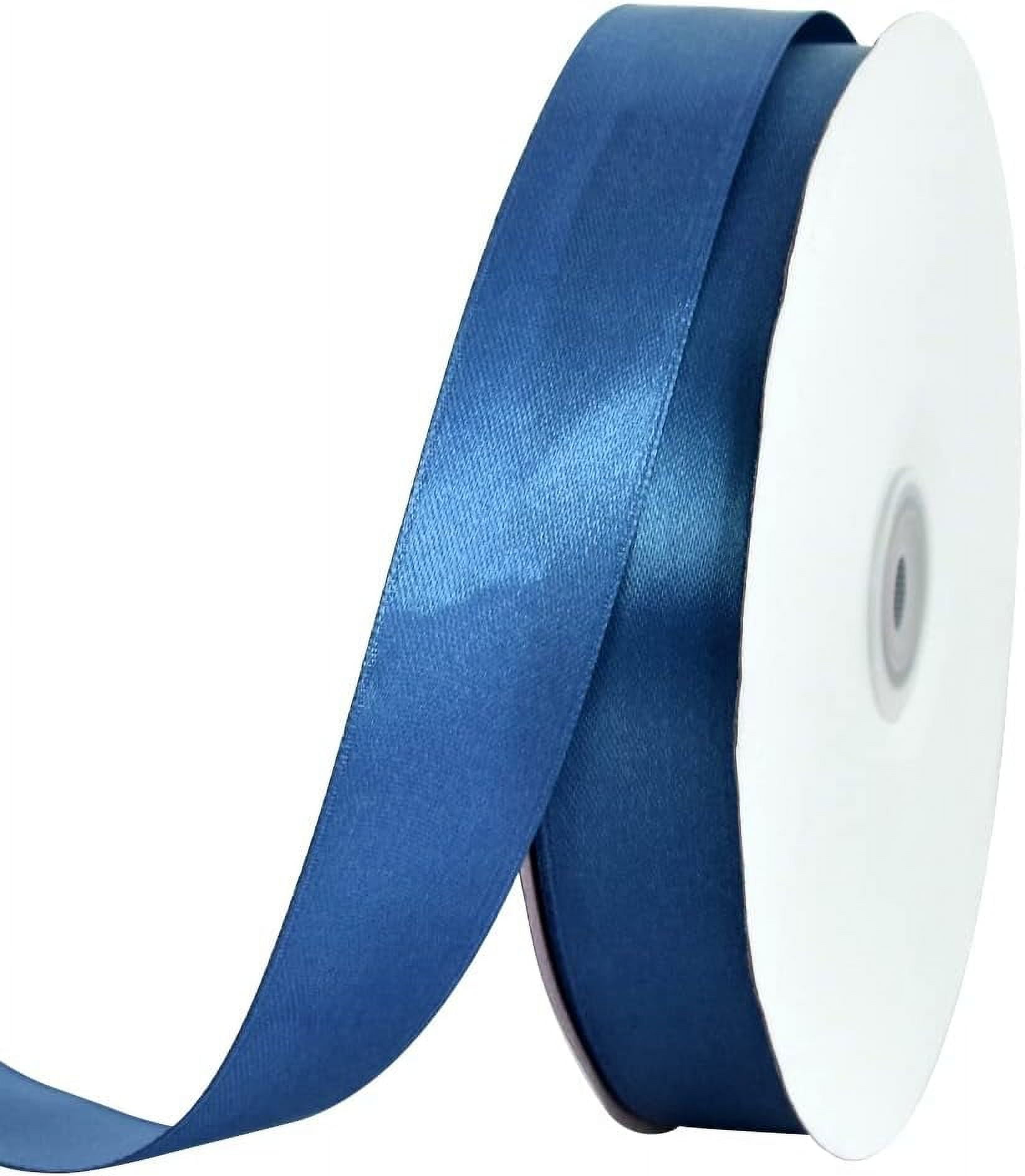 1 Inch x 100yds Navy Deep Blue Satin Ribbon, Thin Solid Color Ribbon ...