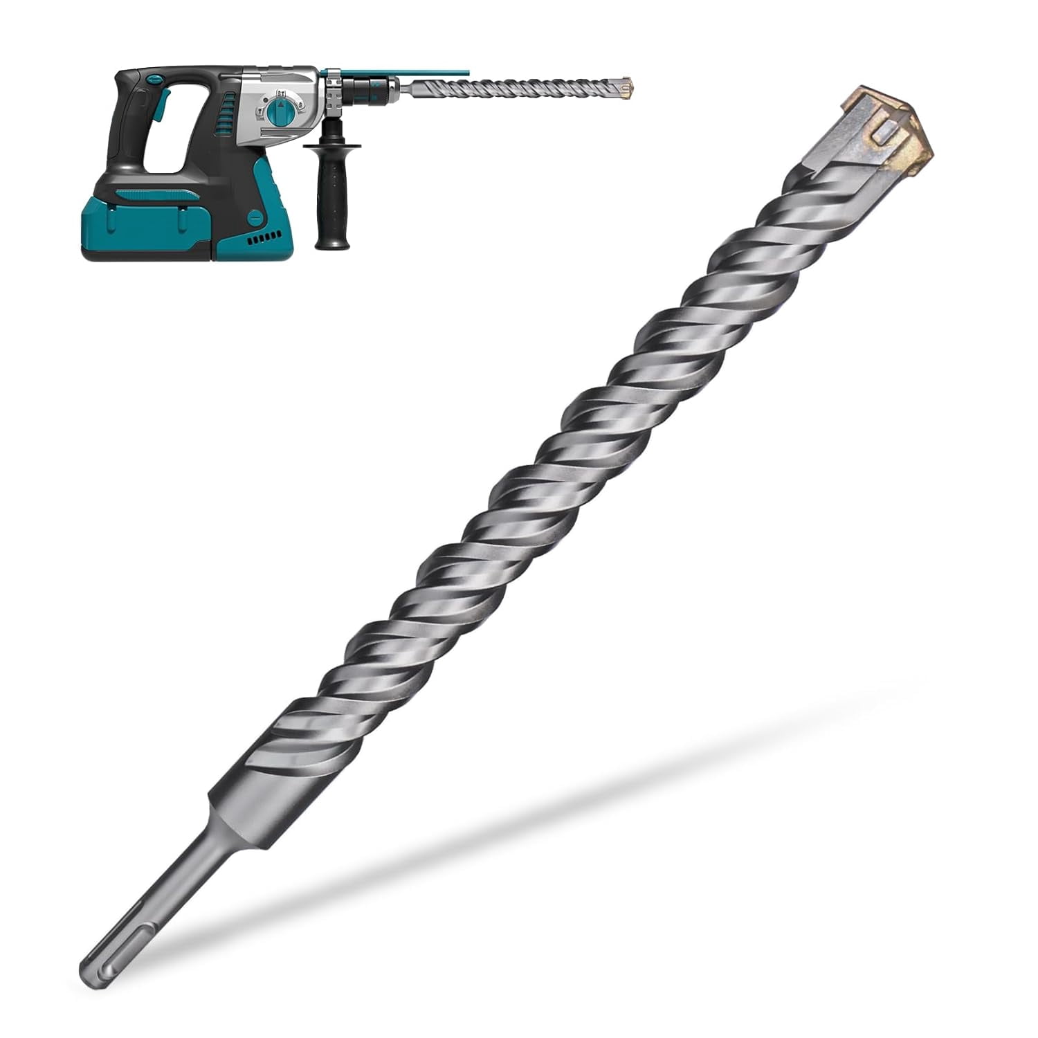 1 Inch x 18 Inch SDS Plus Rotary Hammer Drill Bit, Cross Tip Double ...