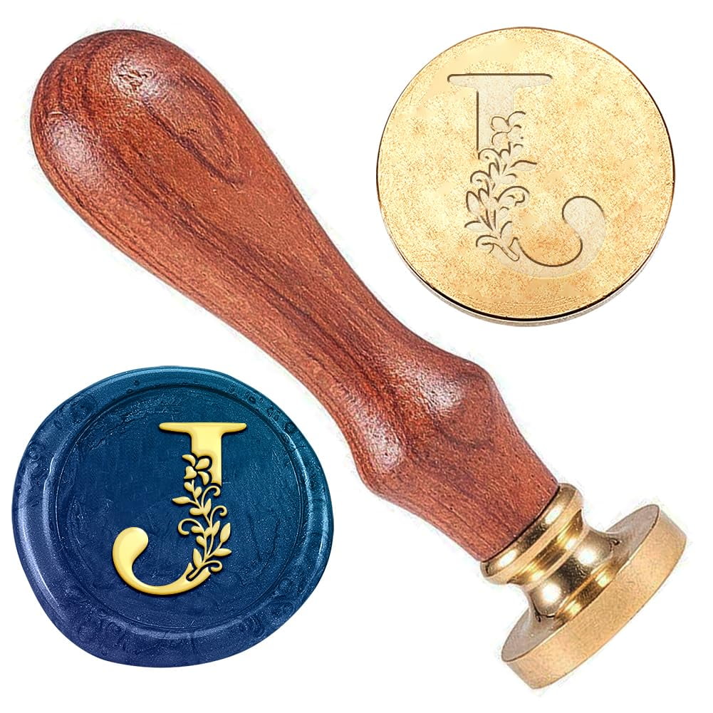 1“ Initial Alphabet J Wax Seal Stamp Brass Head Wooden Handle Vintage ...