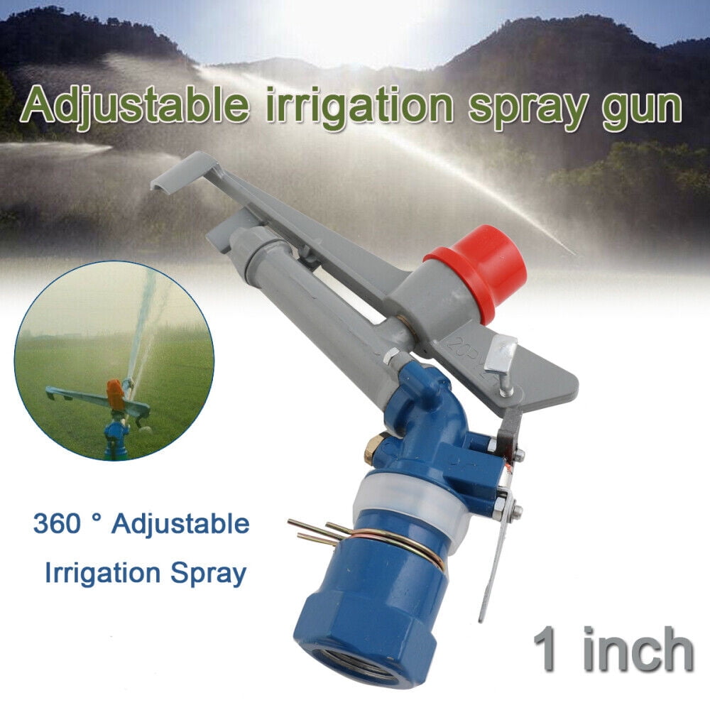 1" Irrigation Spray Gun Sprinkler Gun Large 360° Adjustable Impact Area ...