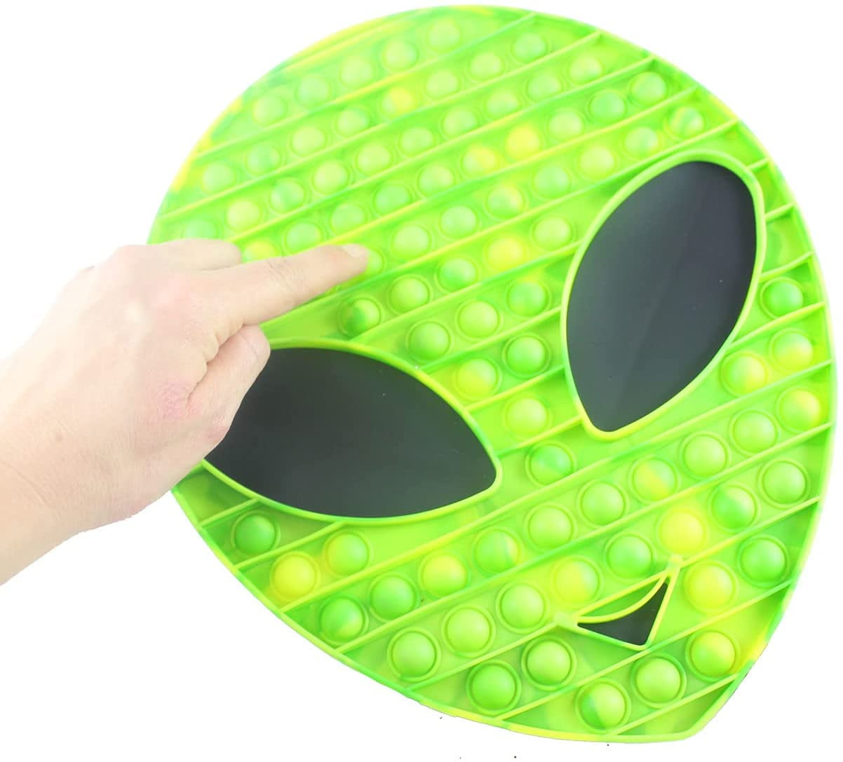 1 JUMBO GREEN Alien Bubble Pop Fidget Toy - Silicone Push Poke Bubble ...