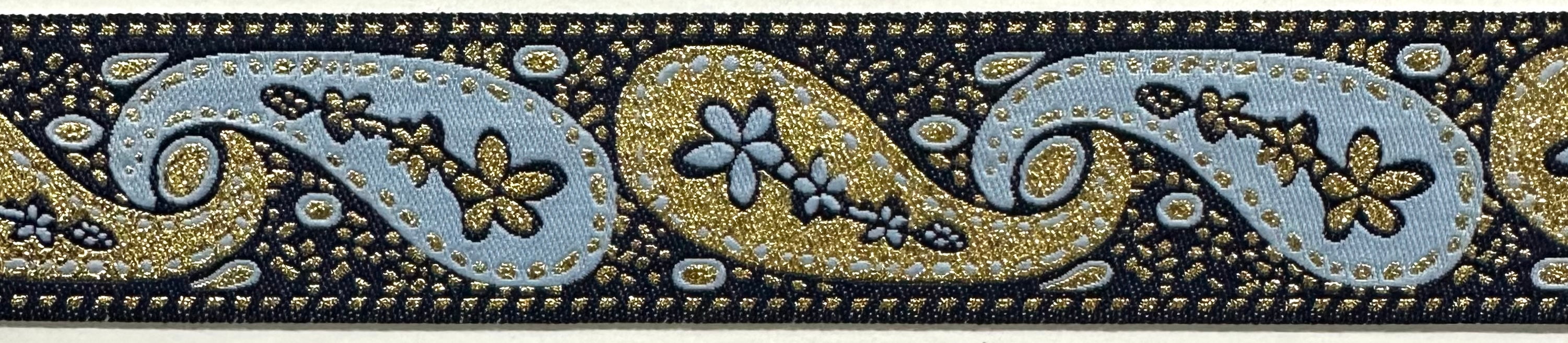 1" Jacquard Woven Paisley Metallic Ribbon Trim - 9 Yards! - Color ...