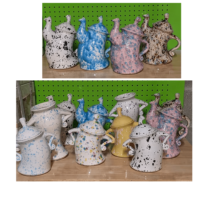 1 Jars with Attitude, Funky Teapots with Good Seals and Prints, Large ...