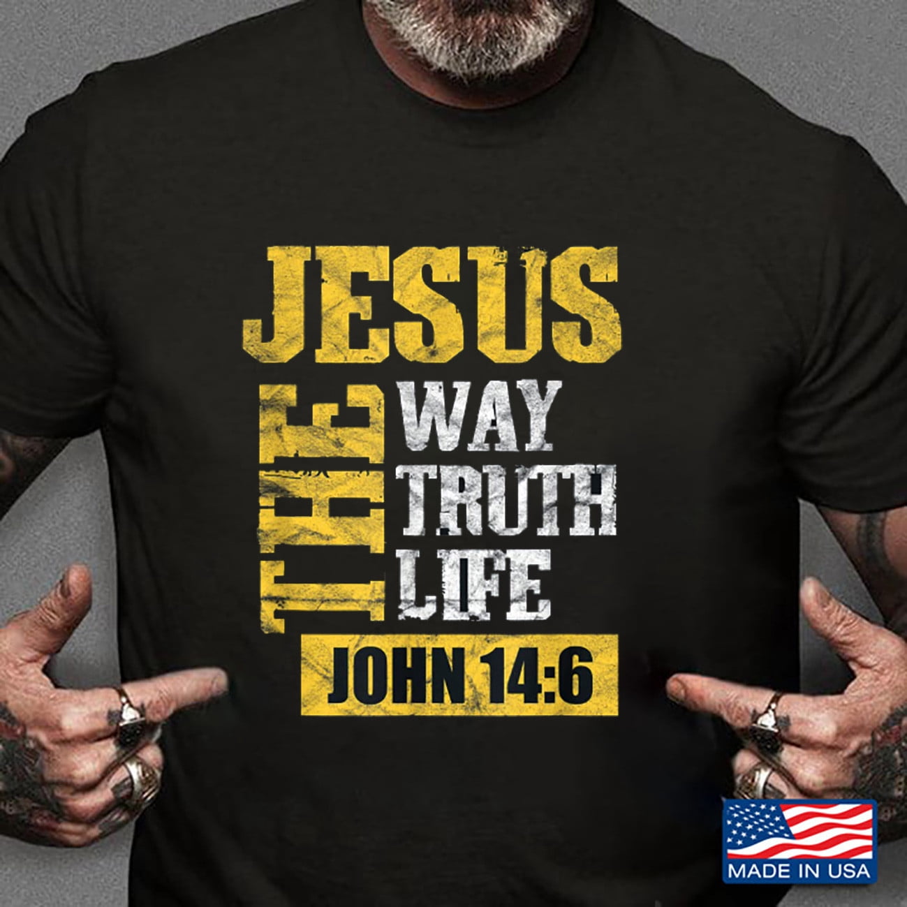 1 Jesus The Way Truth Life John 14.6 Christian Bible Verse T-Shirt ...
