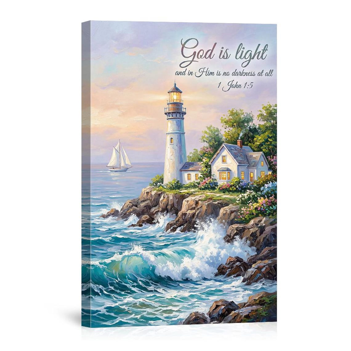 1 John 1 5 God Is Light Lighthouse Coastal Christian Bible Verse For ...