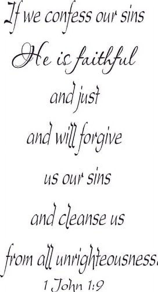 1 John 1:9, Bible Verse Vinyl Wall Decal by Scripture Wall Art, 11"x22 ...